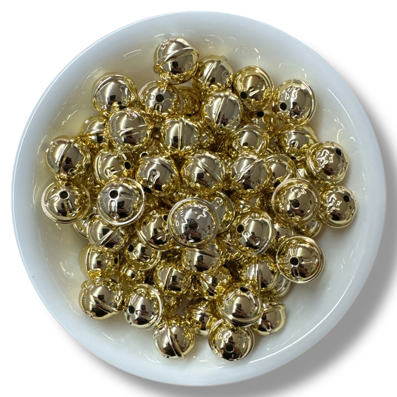 X197 - 16mm "Gold Plastic Jingle Bells" *doesn't jingle – My Pretty ...